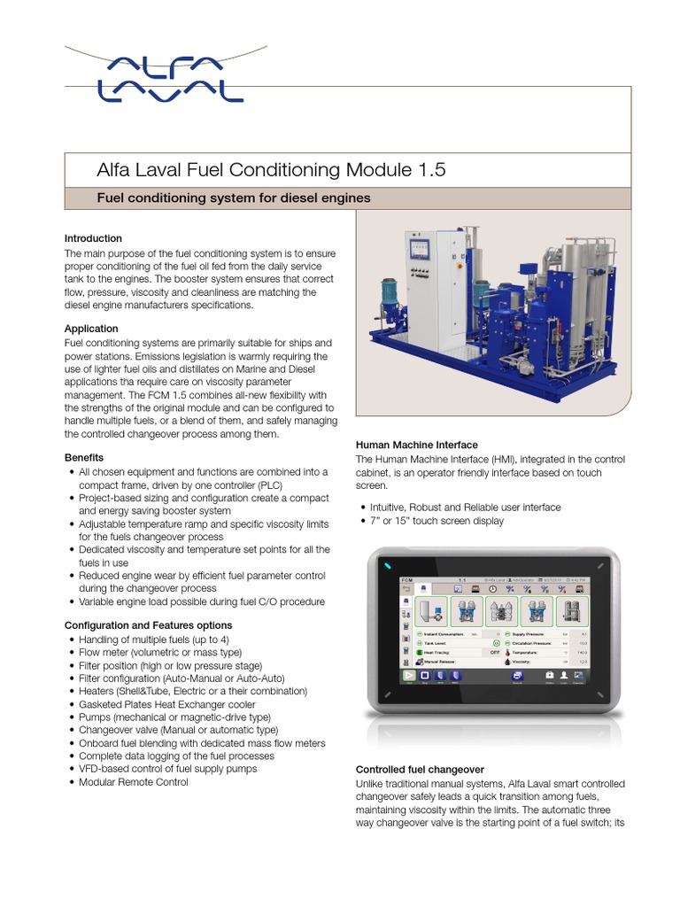 Alfa Laval Fuel Conditioning Module 1.5 | PDF | Diesel Engine | Engines