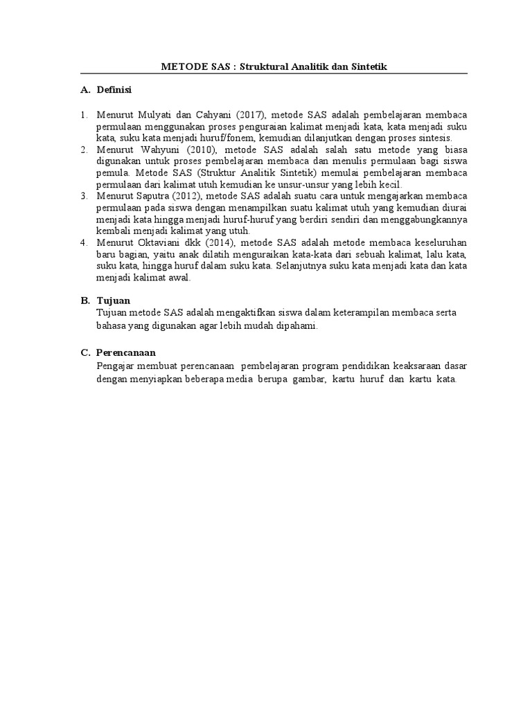 Metode Sas | PDF