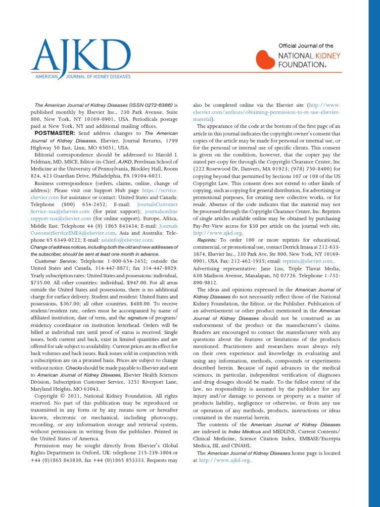 Ajkd June 2021 Final | PDF | Medical Specialties | Genetics