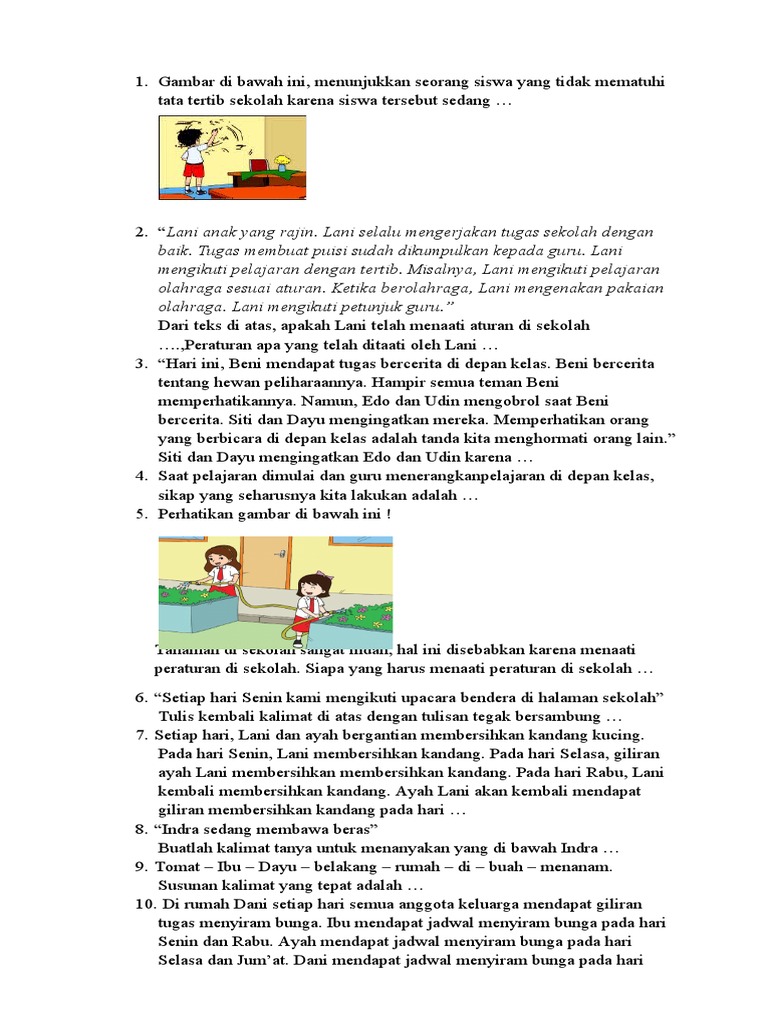 Soal PAS Semester 2 Tema 6 Kelas 2 | PDF