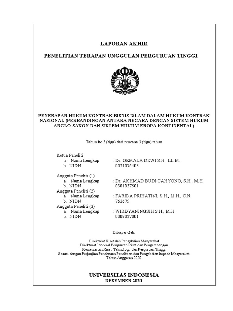 Laporan Akhir Ptupt 2020 - Tim Dr. Gemala Dewi, S.H., LL.M (1 ...