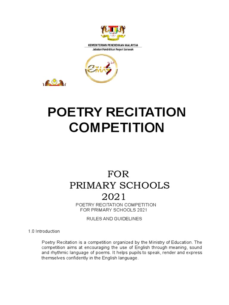 Online Poetry Recitation For Primary Schools - 2021 | PDF | Poetry ...