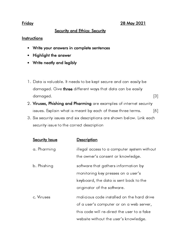 IGCSE Security | PDF | Transport Layer Security | Phishing