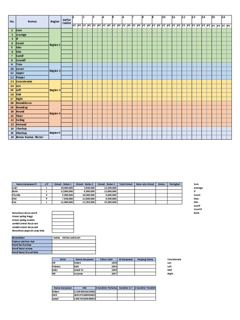 25 Rumus Excel Penting untuk Analisis | PDF