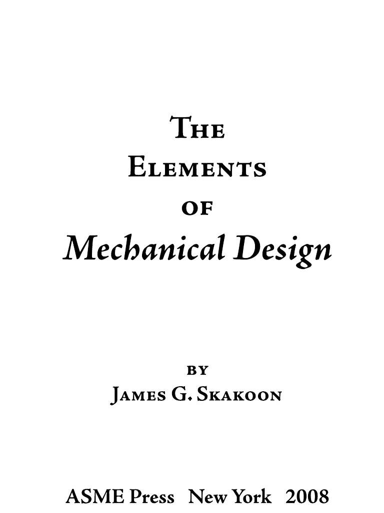 The Elements of The Machine Design | PDF