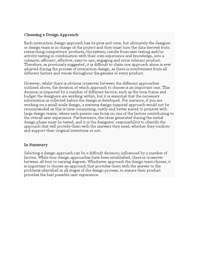 Approaches - Interaction Design | PDF | Usability | System