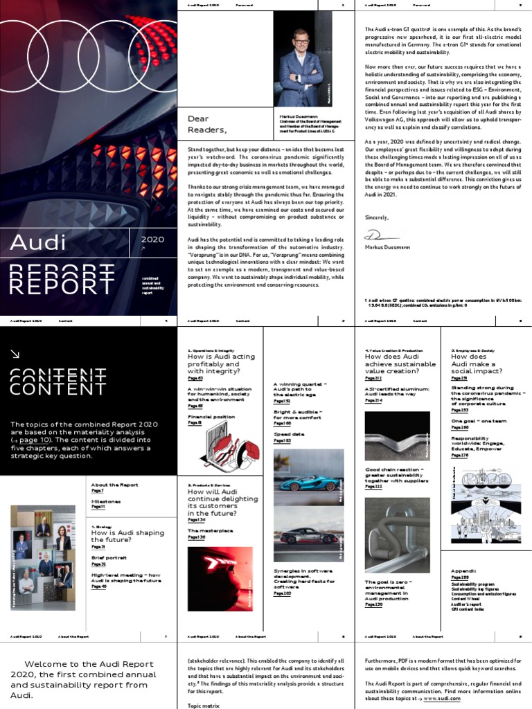 Audi Report 2020 - Desktop | PDF | Sustainability | Audi