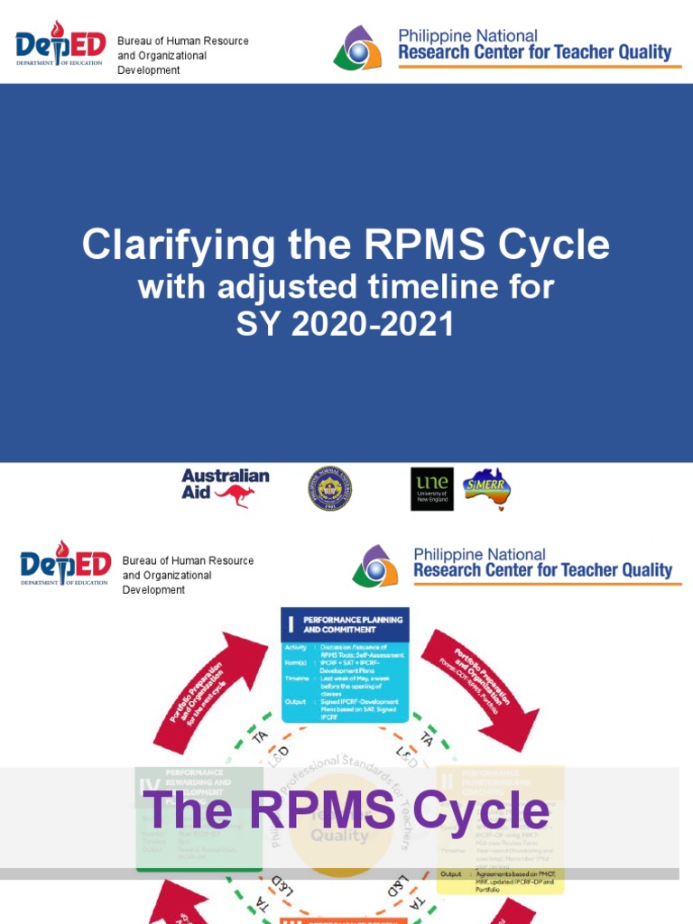 Session 3 Clarifying The RPMS Cycle With Adjusted Timeline For SY 2020 ...