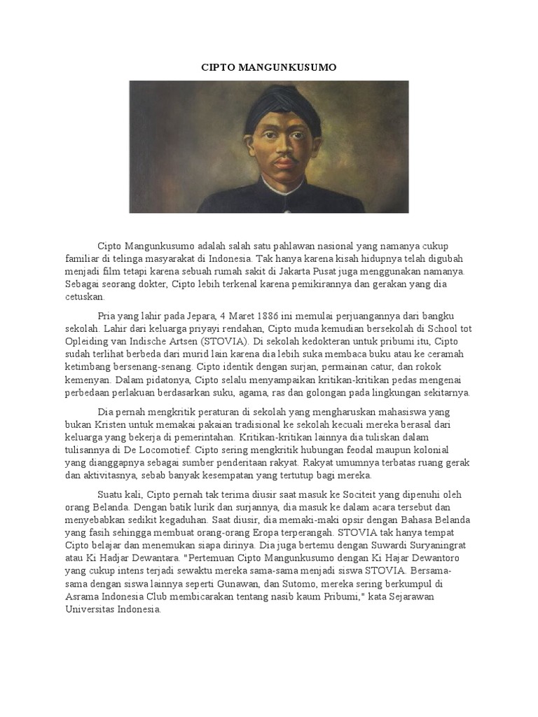 Biografi Dr. Cipto Mangunkusumo | PDF