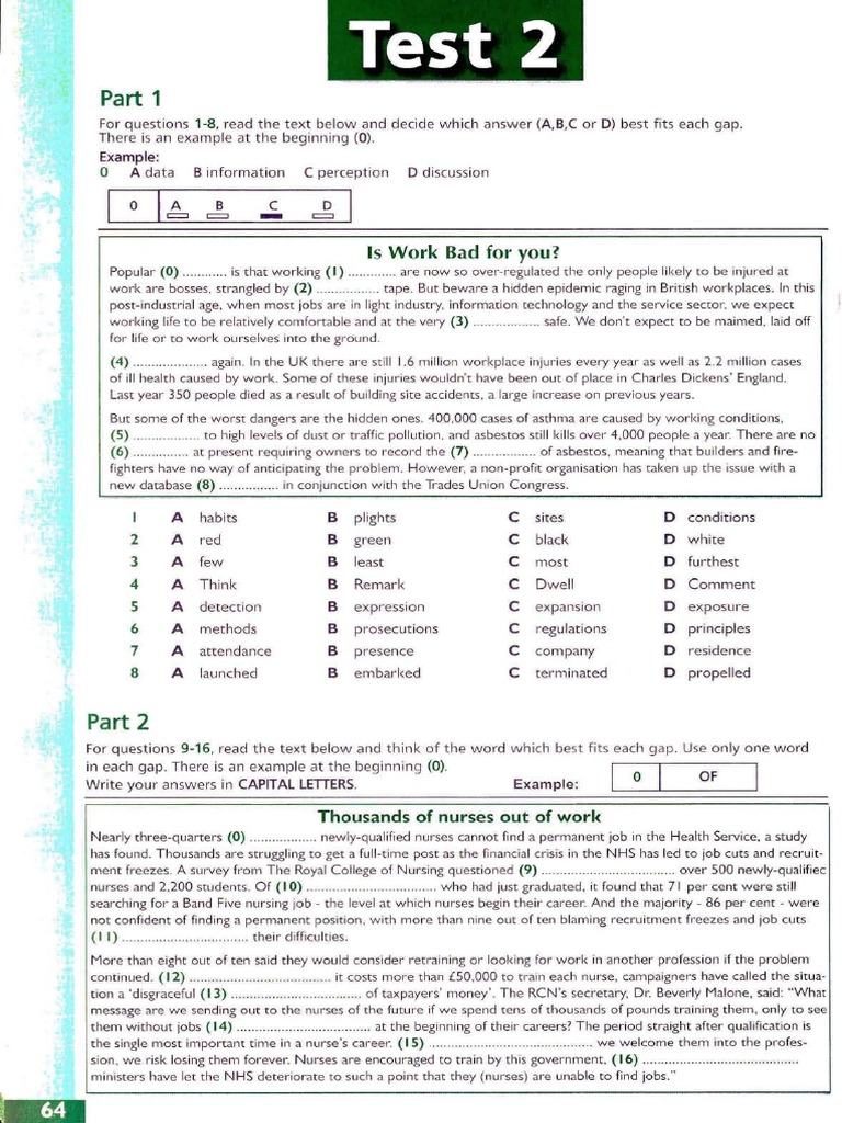 Succeed at Cambridge Advanced Test 2 Use of English | PDF