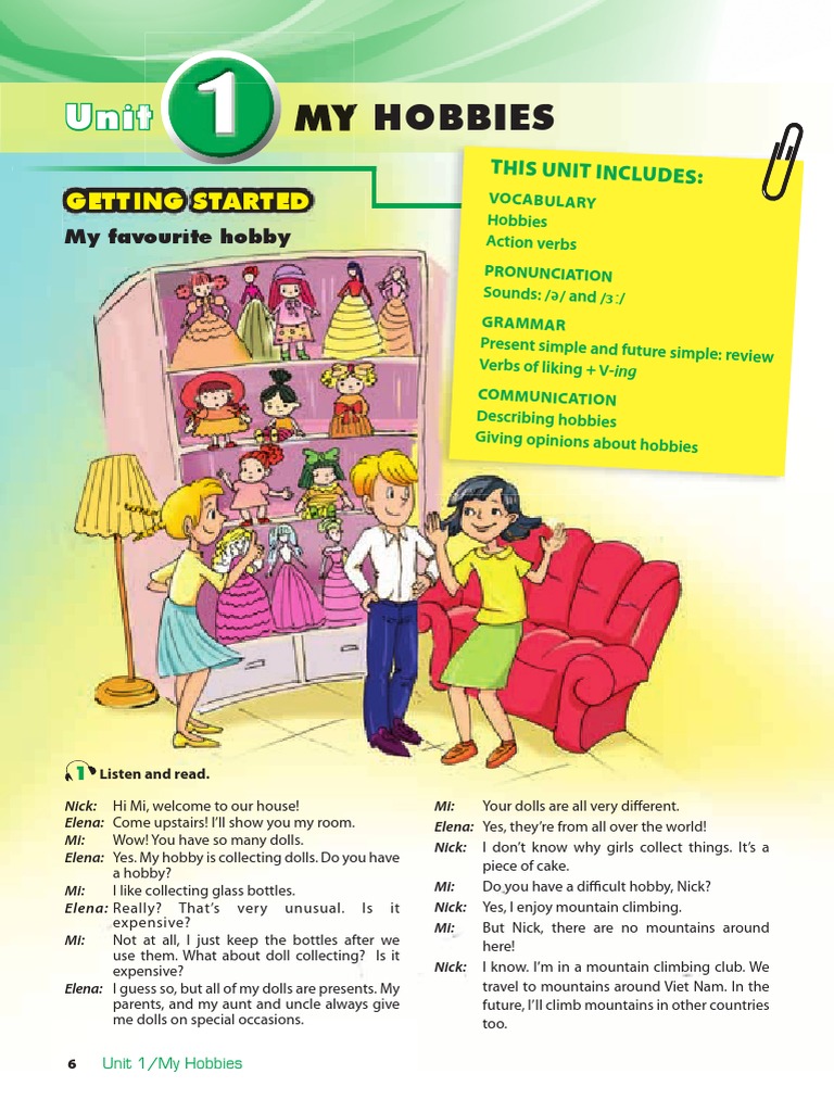 Grade 7 - Unit 1 - Textbook | PDF | Hobbies | Question