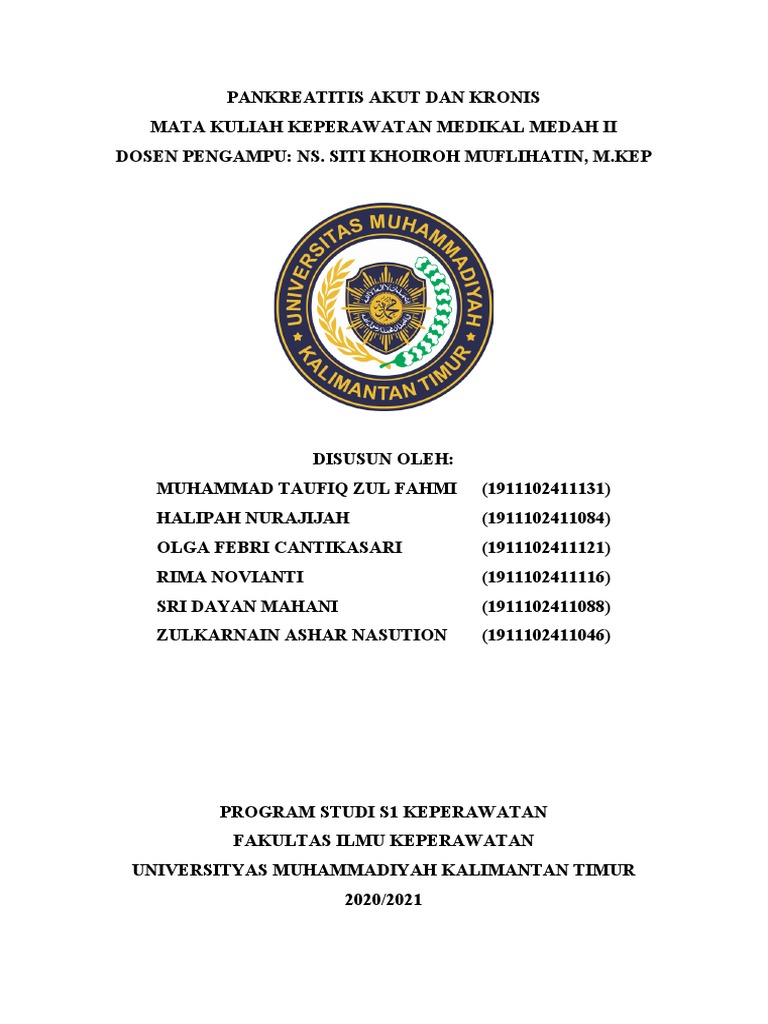 Pankreatitis Akut Dan Kronis - Kelompok 6 Done | PDF | Pengembangan Diri
