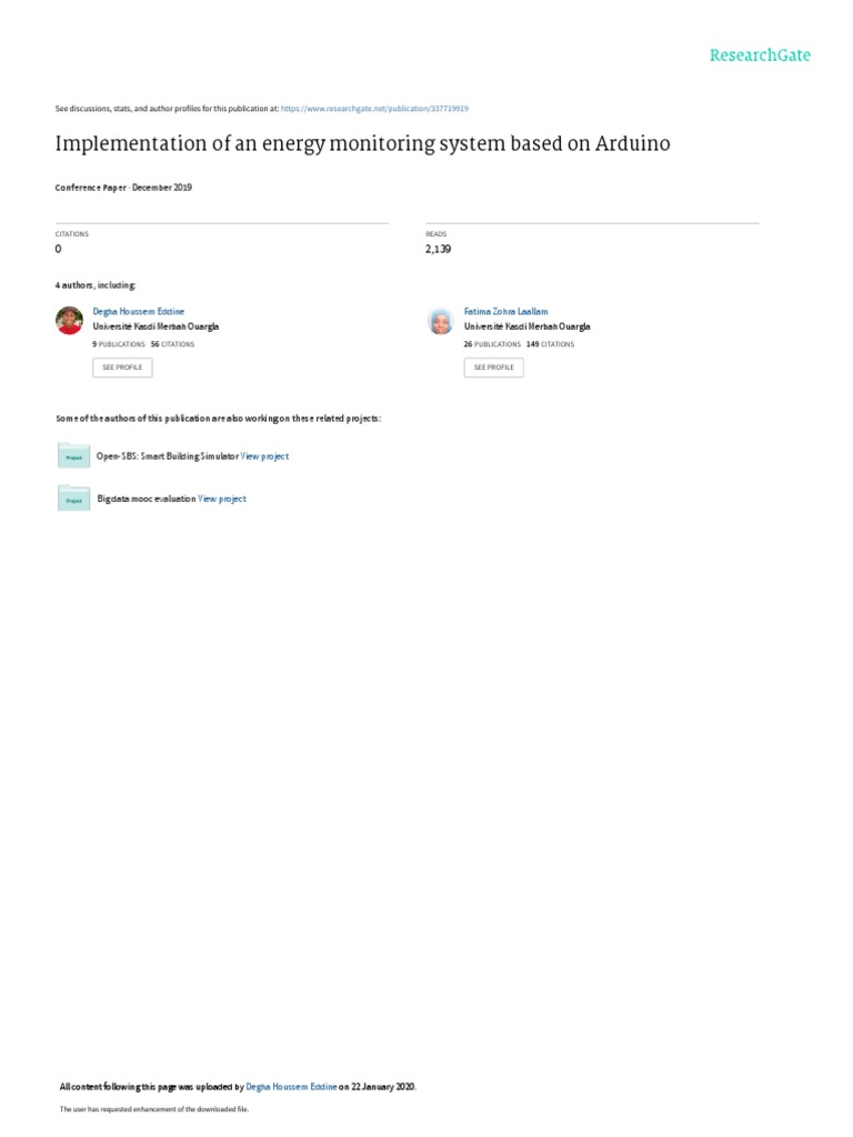 Implementation of An Energy Monitoring System Based On Arduino | PDF ...