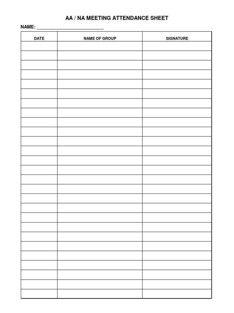 Meeting Attendance Sheet | PDF