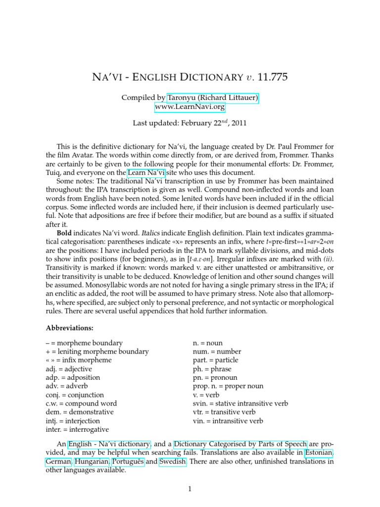 Navi Dictionary | Download Free PDF | Lexical Semantics | Philology