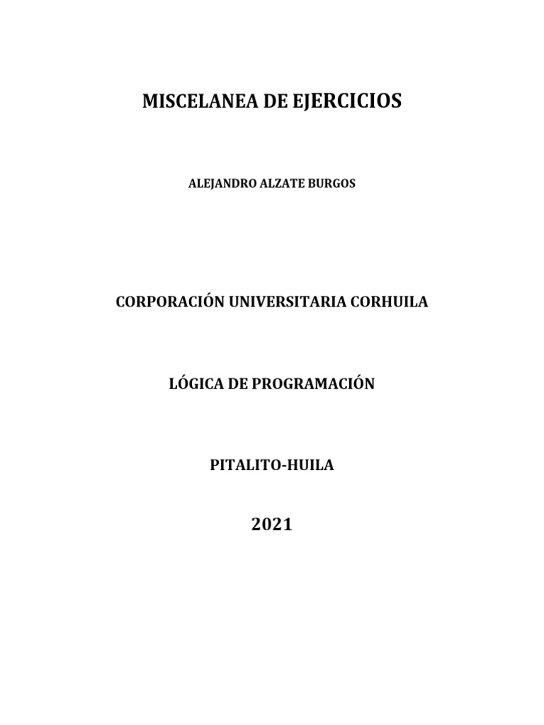 Miscelanea de Ejercicios | PDF | Algoritmos | Enseñanza de matemática
