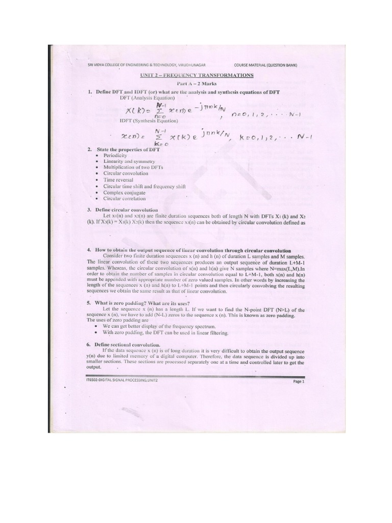 Questions On DSP | PDF