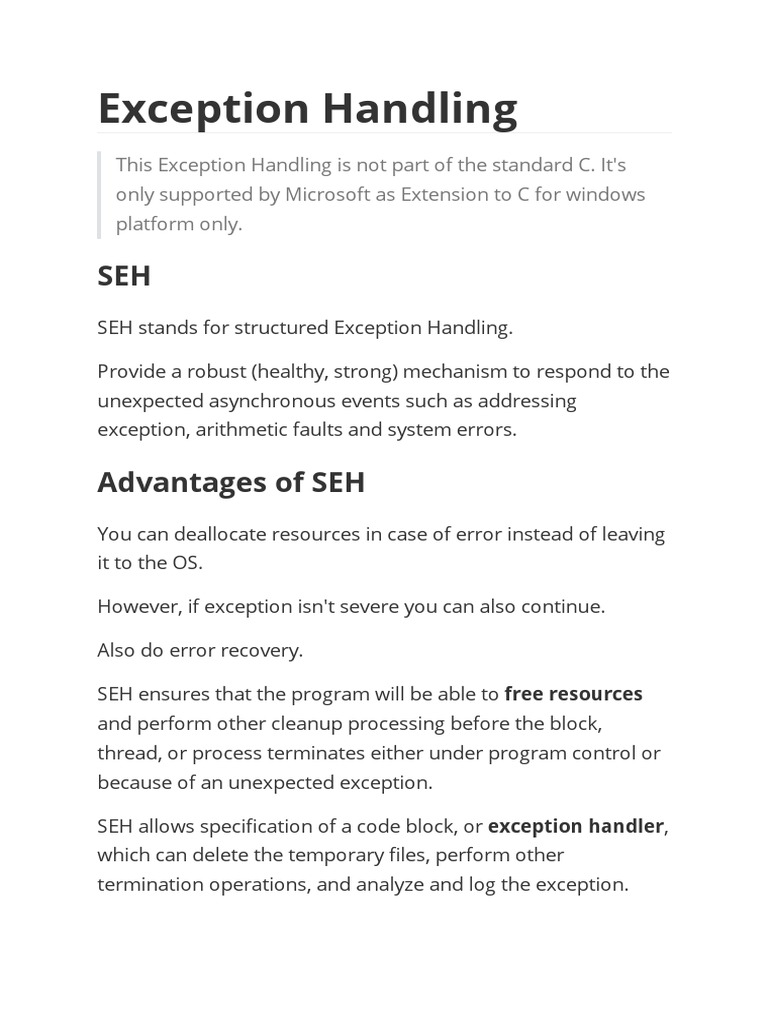 Exception Handling | PDF | Thread (Computing) | Software Development