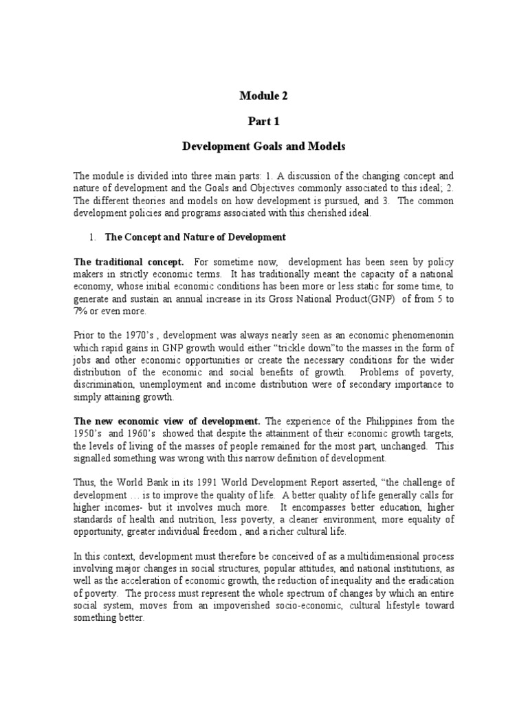 Ecodev Module 2 Part 1 | PDF | Economic Growth | Labour Economics