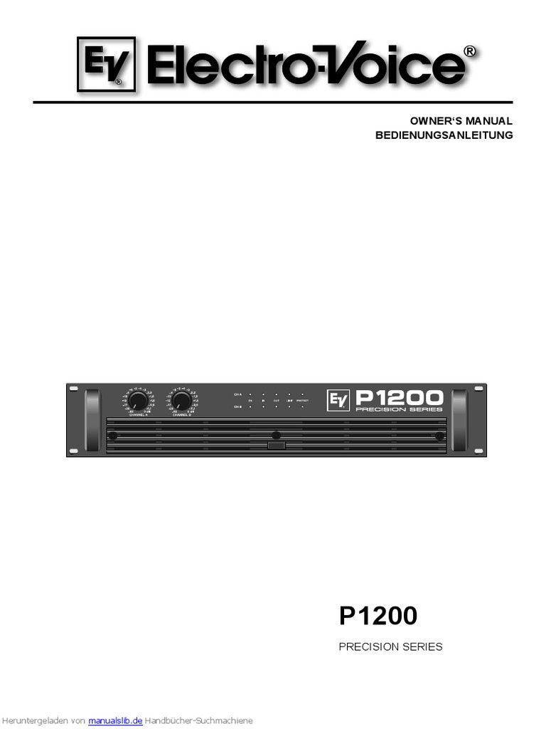 Ev p1200 - Precision - Series OM | PDF | Amplifier | Loudspeaker
