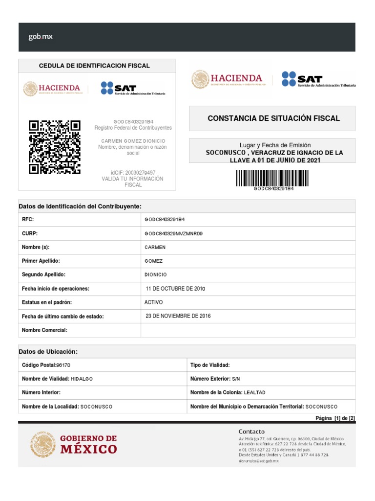 Ejemplo de RFC en México | PDF | Política | Gobierno