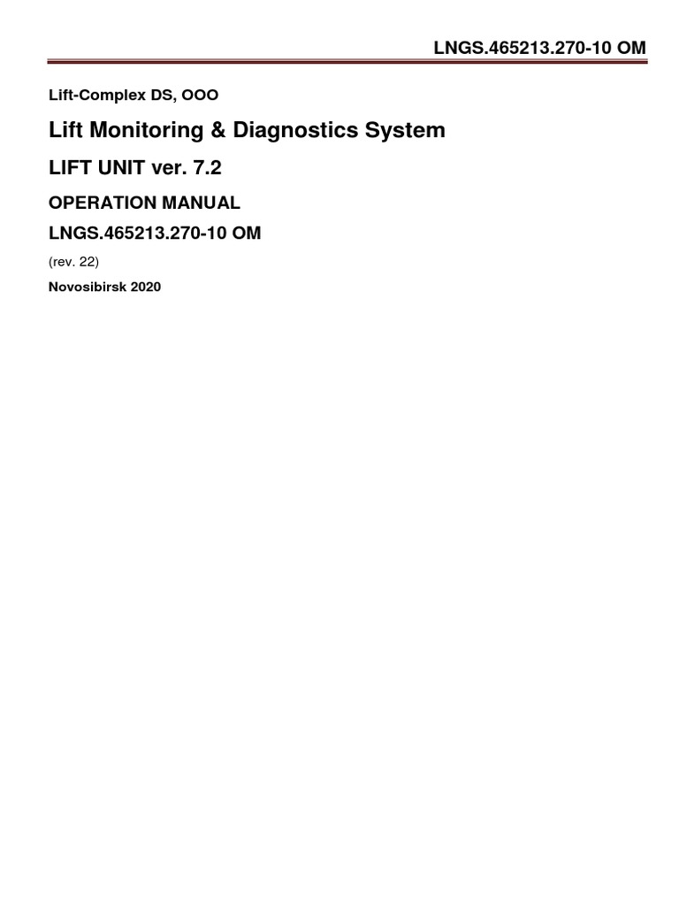 Lift Unit 7.2 Operation Guide | PDF | Elevator | Power Supply