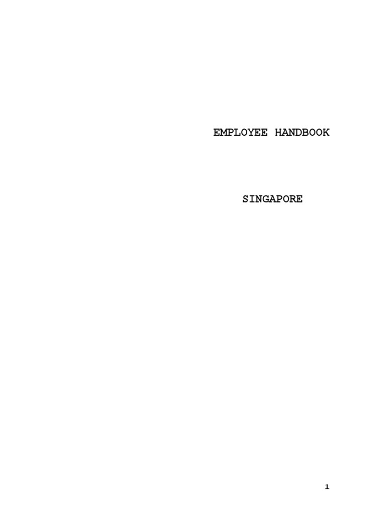 Singapore Handbook | PDF | Performance Appraisal | Sick Leave