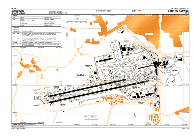 Aerodrome Chart Icao: London Gatwick | PDF | Aviation | Aerospace