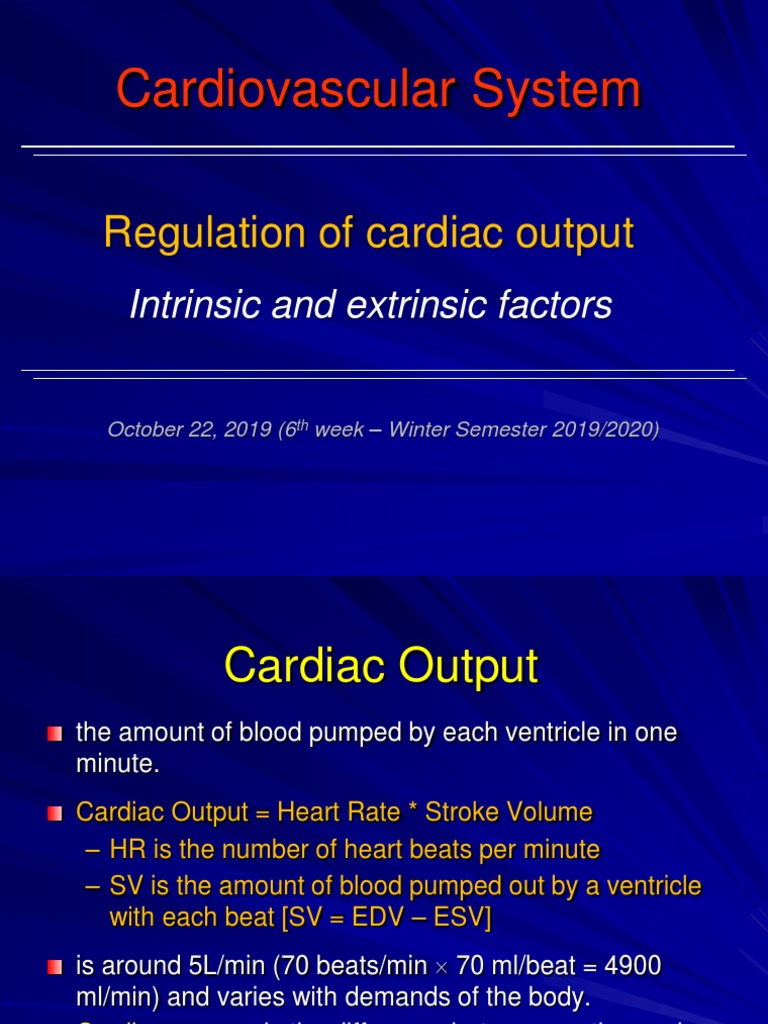 Cardiac Output: Intrinsic vs Extrinsic Regulation | PDF | Heart Rate ...