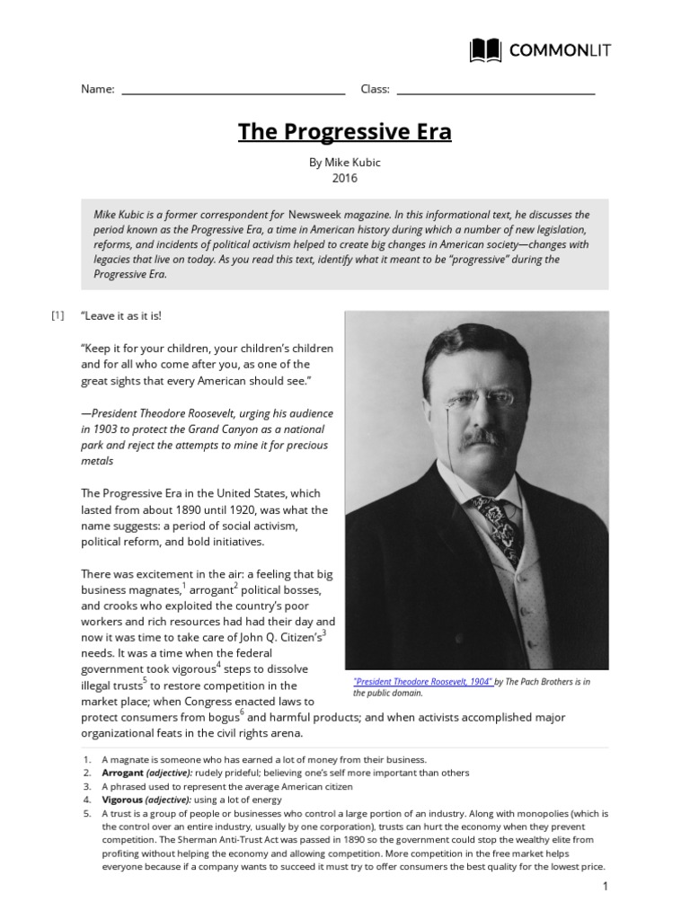 CommonLit - Progressive Era | PDF | W. E. B. Du Bois | Women's Suffrage