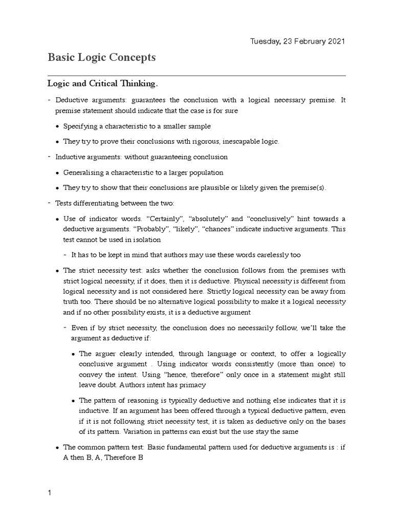 Basic Logic Concepts S11 - S15 | PDF | Argument | Deductive Reasoning
