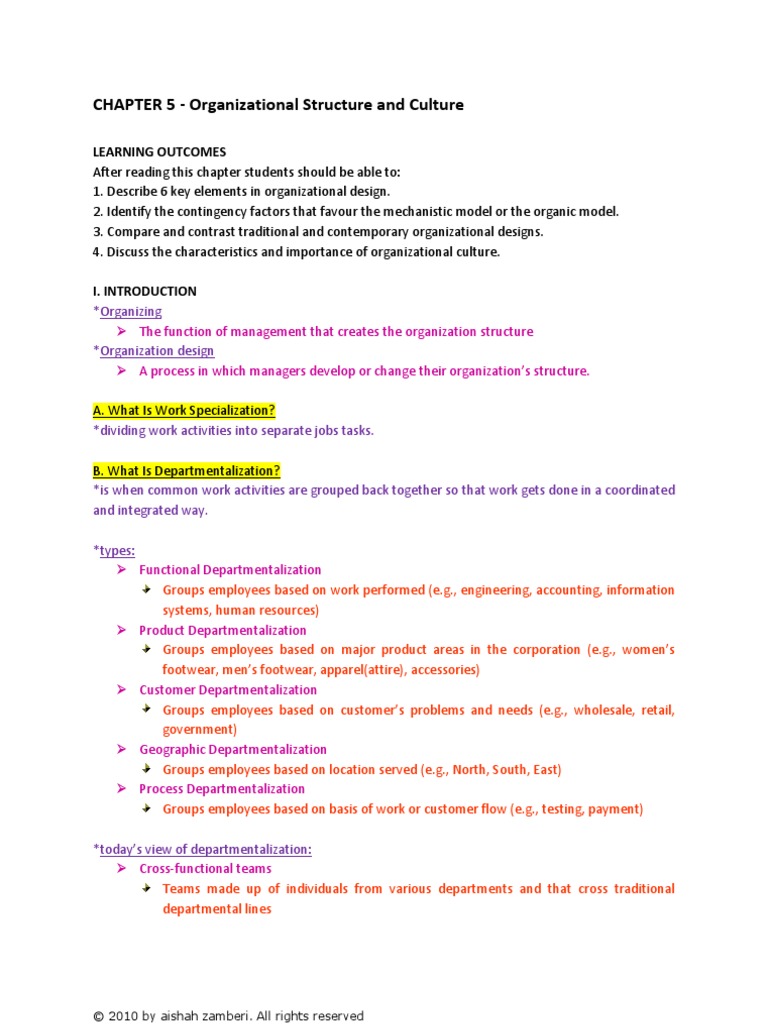 Itm Chapter 5 | PDF | Organizational Structure | Cognition