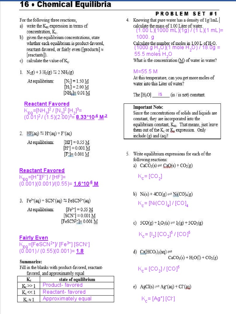 Equilibrium Ws | PDF