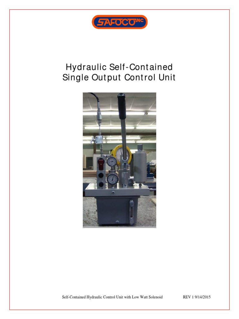 SAFOCO PANEL Data Sheet For S-C Hyd System | PDF | Valve | Equipment