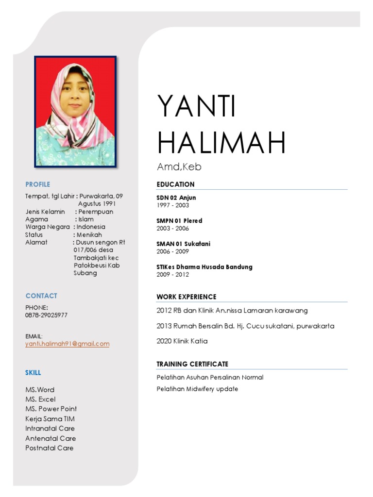 Yanti Halimah: Amd, Keb | PDF