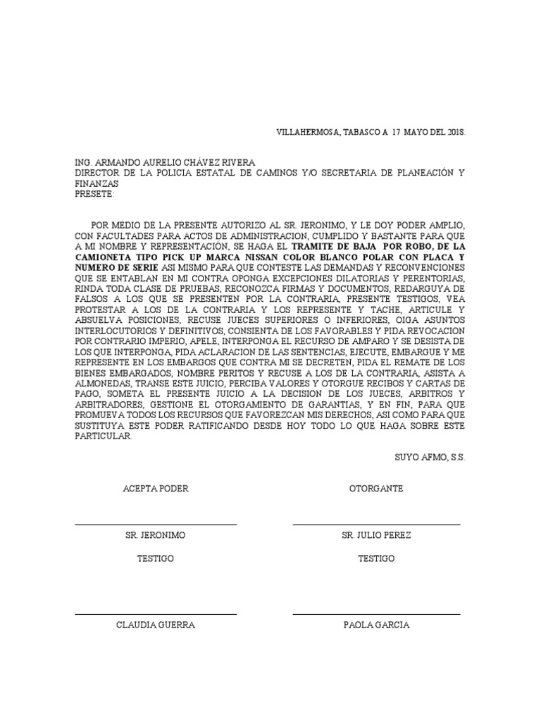 Carta Poder Simple | PDF