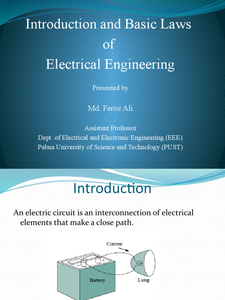 01 Introduction and Basic Laws of Electrical Engineering | PDF ...