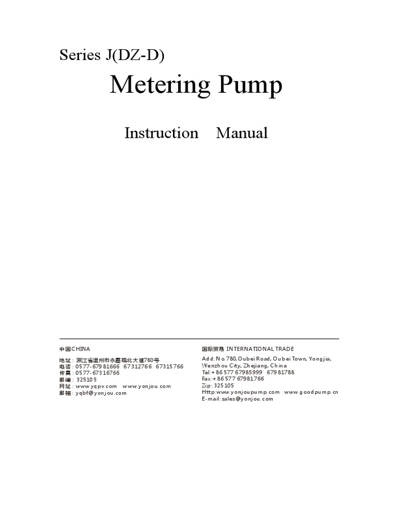 J Series MANUAL | Download Free PDF | Pump | Valve
