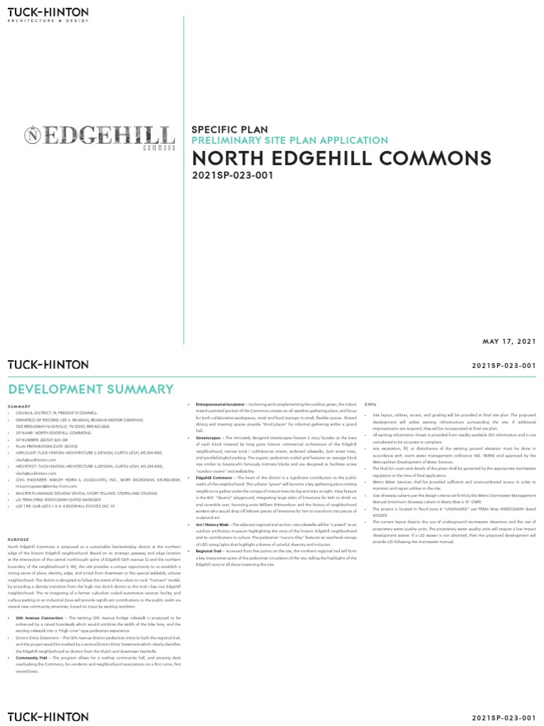 North Edgehill Commons: Specific Plan | PDF | Fee | Stormwater