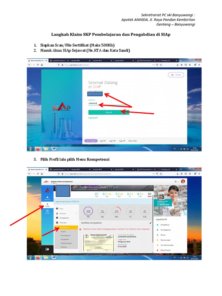 Tutorial Klaim SKP Pembelajaran Dan Pengabdian Di SIAp | PDF