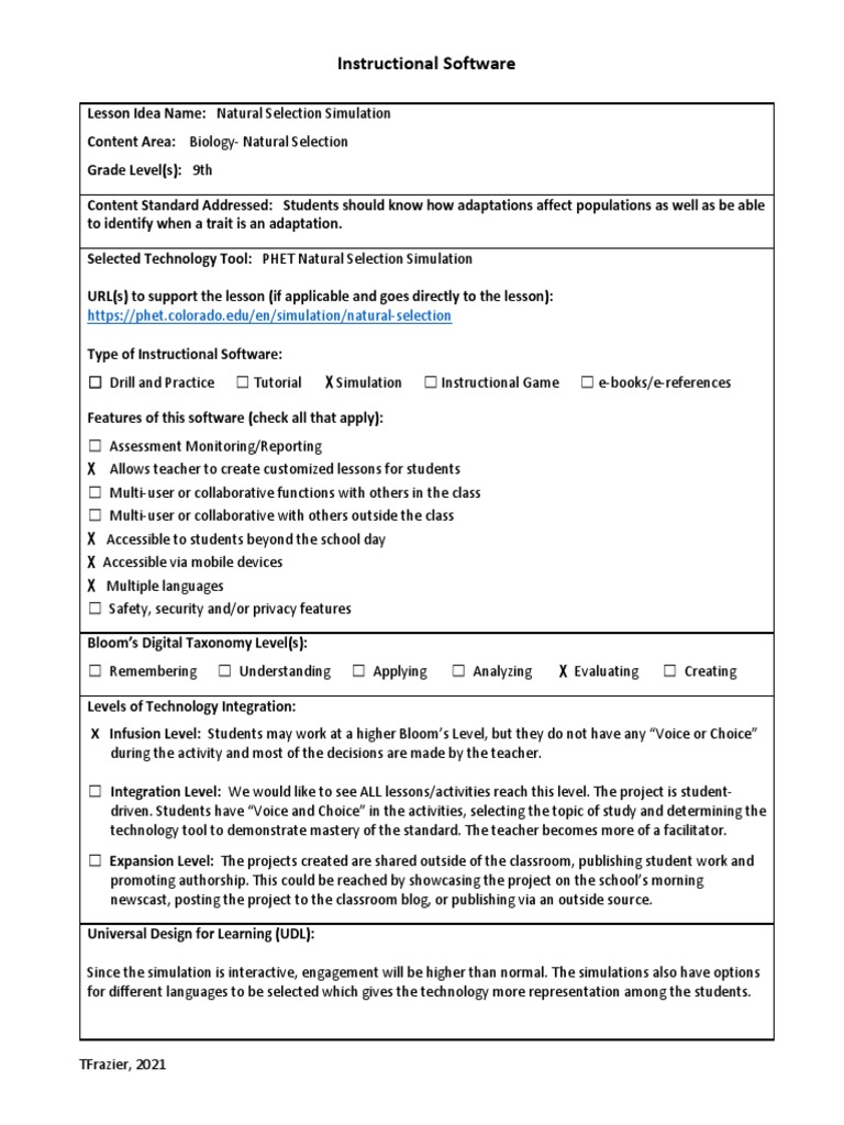 m04 Instructional Software Lesson Idea Template 8 | PDF | Simulation | Teachers