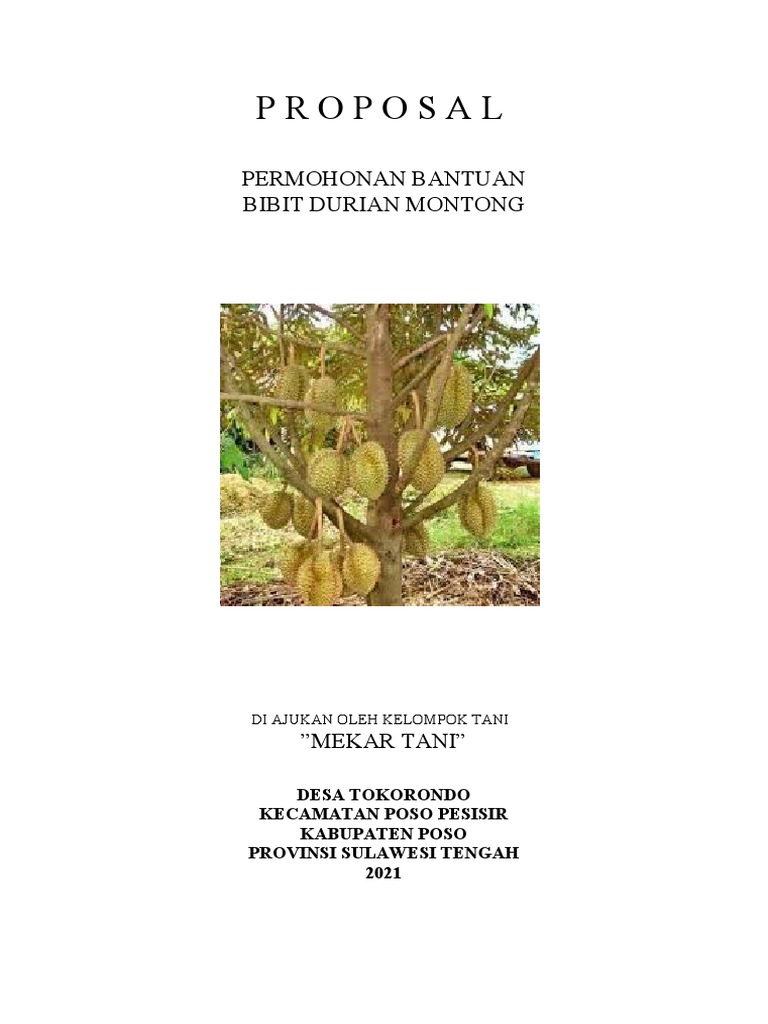 Proposal Bibit Durian Montong Desa Tokorondo | PDF