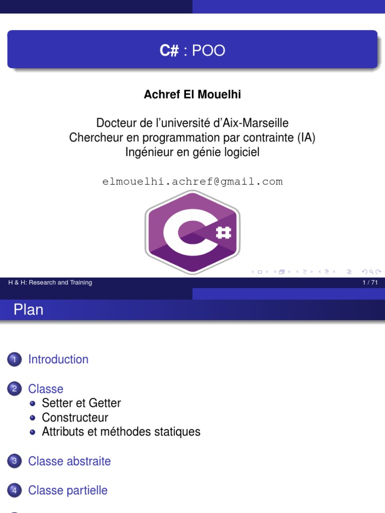 Cours C Sharp Classes | PDF | Classe (informatique) | C# (Langage de programmation)