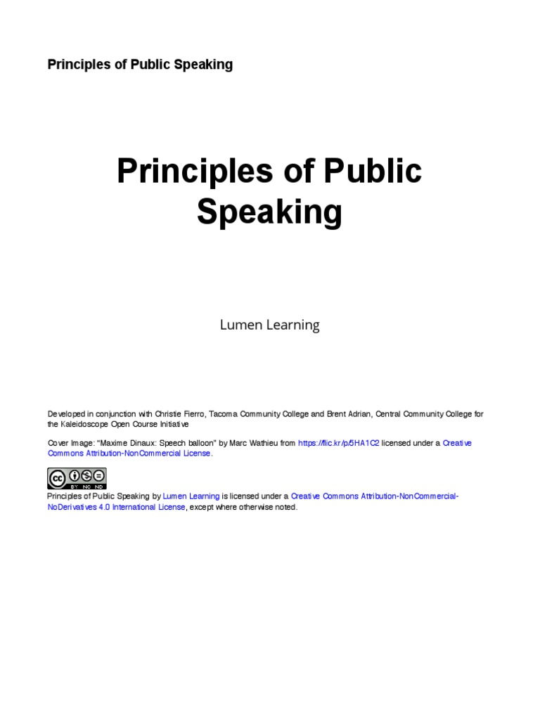 Principles of Public Speaking 1-2-17 | PDF | Rhetoric | Public Speaking
