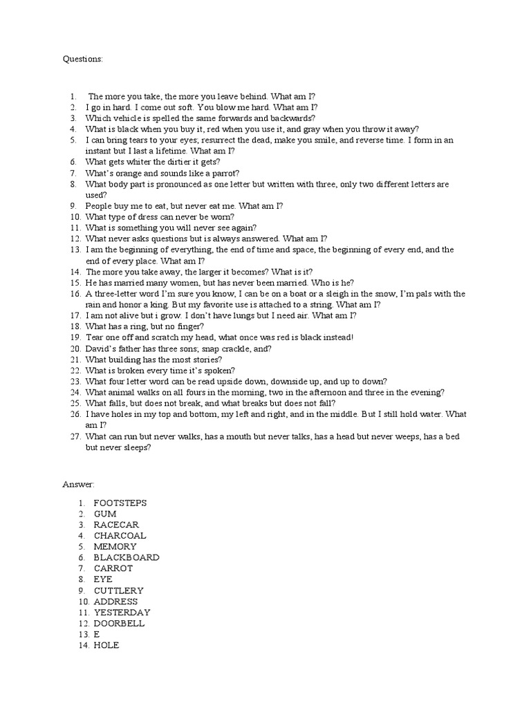 Tugas B Ing Riddle | PDF