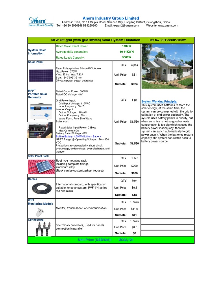 5KW MPSG Off-Grid Solar Power System Quotation - 202104 | Download Free ...