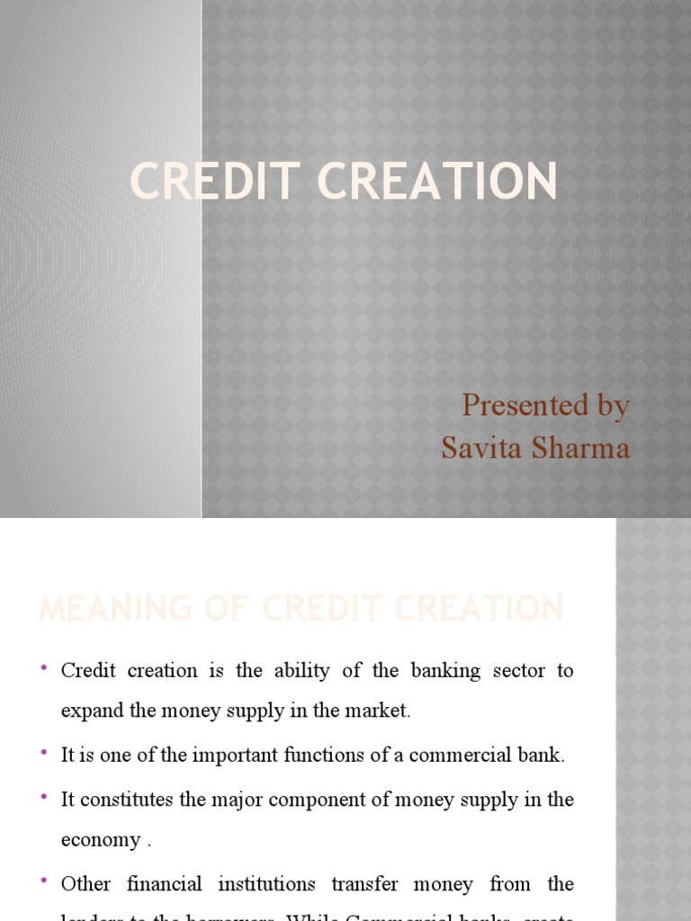 Credit Creation by Savi | PDF
