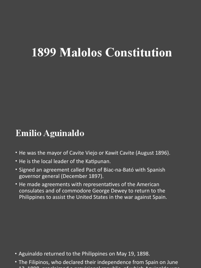 1899 Malolos Constitution | PDF | Political Charters | Policy