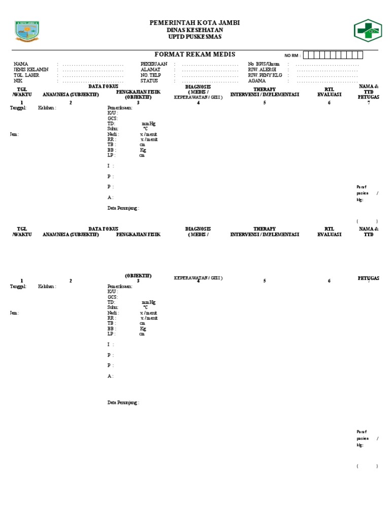 Form Rekam Medis Rawat Jalan | PDF
