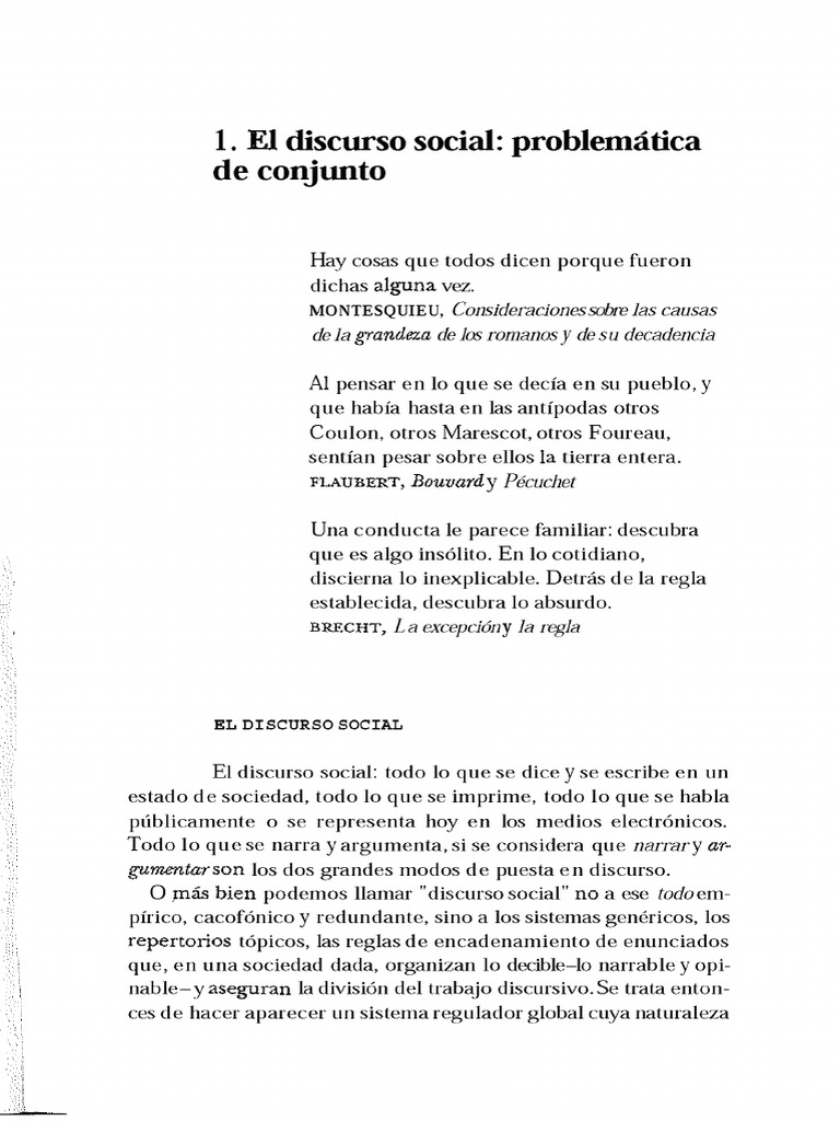 Angenot-2010-El-discurso-social Cap 1 | PDF | Ideologías | Lingüística